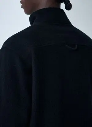 RIER Zip-up Fleece Sweatshirt - Black