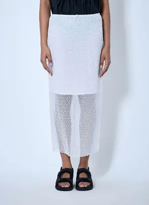 Cecilie Bahnsen Cbdonna Skirt Windflower Emb - White