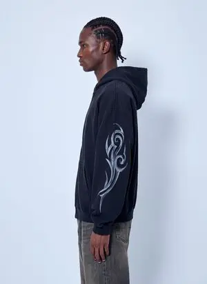 Vetements Graffiti Tribal Zip-up Hoodie