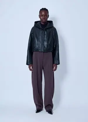 Sportmax Hooded Leather Jacket