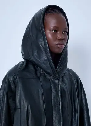 Sportmax Hooded Leather Jacket