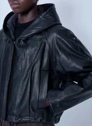 Sportmax Hooded Leather Jacket