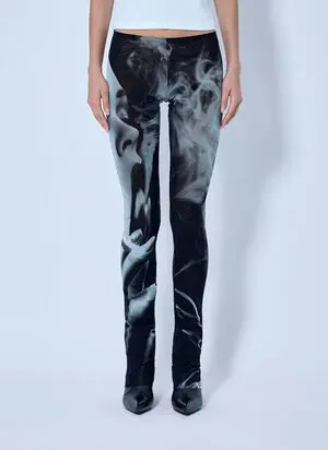 JEAN PAUL GAULTIER Mesh Printed Smoking Flare Pants - Black