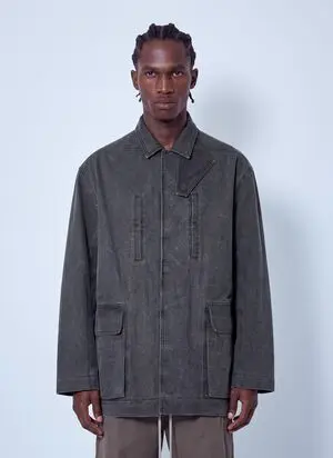 Rick Owens Collared Canvas Mac Jacket