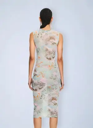Off-White Light Jersey Storytelling Sleeveless Dress