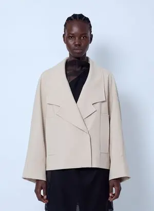 Sportmax Oversized Notched Collar Jacket - Beige
