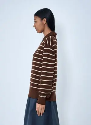 Miu Miu Striped Knit Polo Sweater