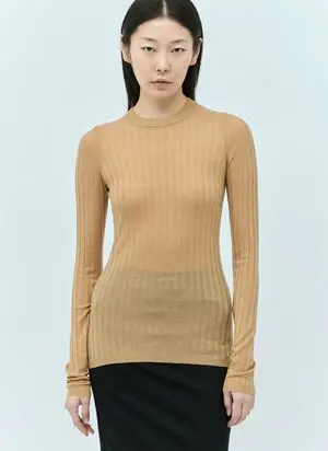 Sportmax Ribbed Wool Sweater Beige