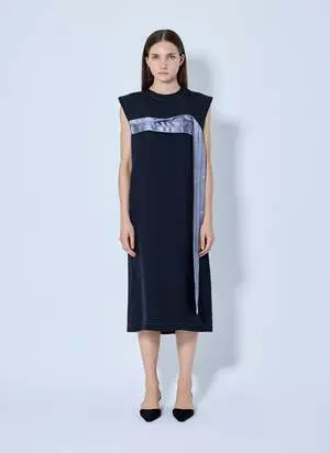 Marni Sleeveless Midi Dress With Satin Detail - Black