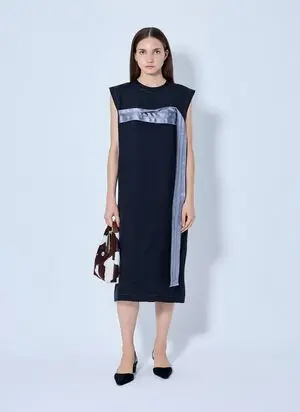 Marni Sleeveless Midi Dress With Satin Detail