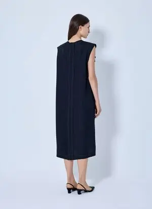 Marni Sleeveless Midi Dress With Satin Detail