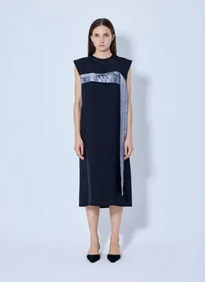 Marni Sleeveless Midi Dress With Satin Detail - Black
