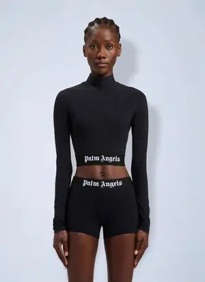 Palm Angels Classic Logo Long-sleeved Mockneck Top