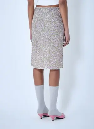 Prada Re-nylon Floral Midi Skirt