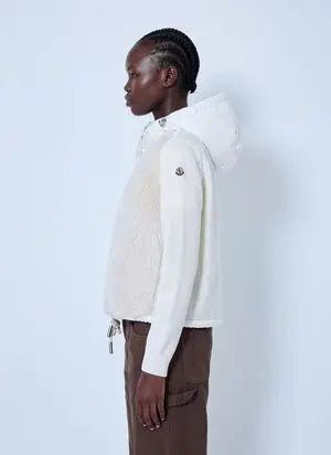 Moncler Wool & Cashmere Blend Padded Zip-up Cardigan