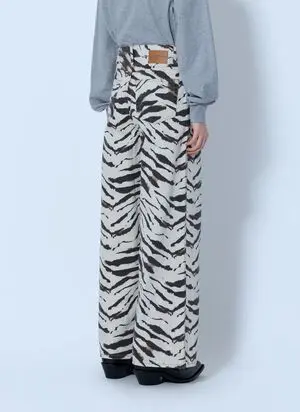 GANNI Print Denim Lari Jeans