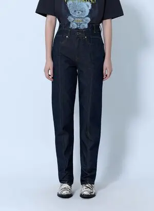 GANNI Slub Denim Fold Jeans