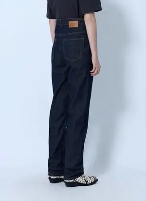 GANNI Slub Denim Fold Jeans
