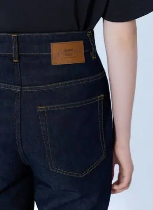 GANNI Slub Denim Fold Jeans