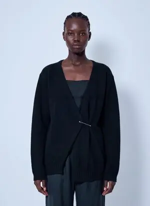 RÓHE Off-shoulder Wrap Cardigan - Black