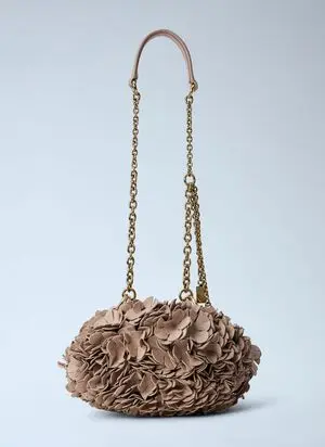 Chloé Floral Appliqué Chain Bag - Beige