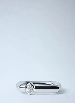 Tom Wood Slim Frame Diamond Ring - Silver
