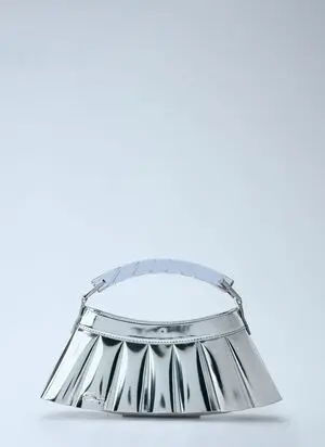 Lacoste Runway H Lenglen Mirror Effect Leather Bag - Silver