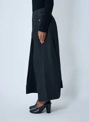 Yohji Yamamoto Cut-off Combination Midi Skirt
