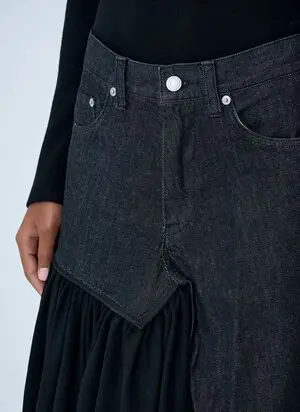Yohji Yamamoto Cut-off Combination Midi Skirt