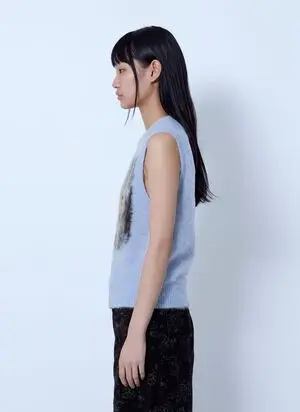 GANNI Brushed Alpaca Teddy Vest