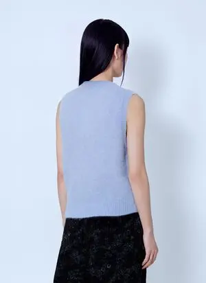 GANNI Brushed Alpaca Teddy Vest