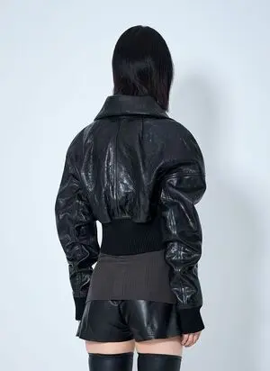 Rick Owens Dracuflight Textured-leather Jacket