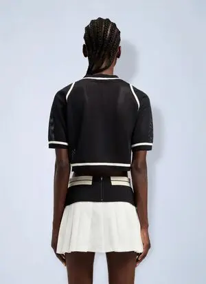 Palm Angels Logo Mesh Cropped Top