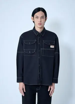 STORY MFG. Contrast Stitch Utility Shirt - Black