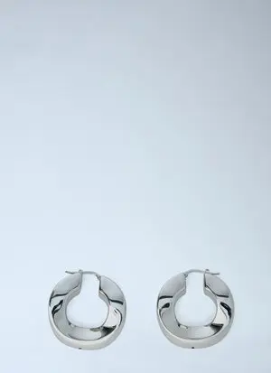 JIL SANDER Sculpted Hoop Earrings - Silver