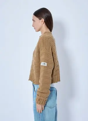 MAISON MARGIELA Ribbed Knit Sweater - Brown