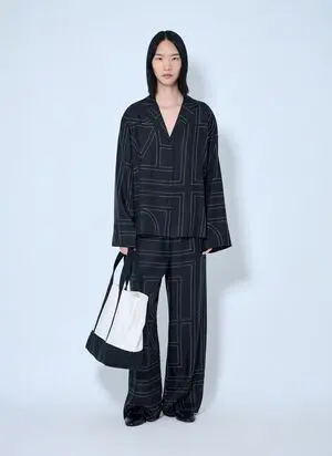TOTEME Monogram Silk Pj Shirt