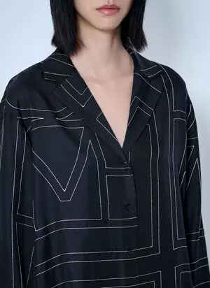 TOTEME Monogram Silk Pj Shirt