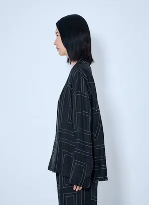 TOTEME Monogram Silk Pj Shirt - Black