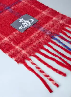 VIVIENNE WESTWOOD Checked Wool Scarf - Red