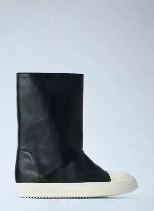 Rick Owens High Leather Boots - Black
