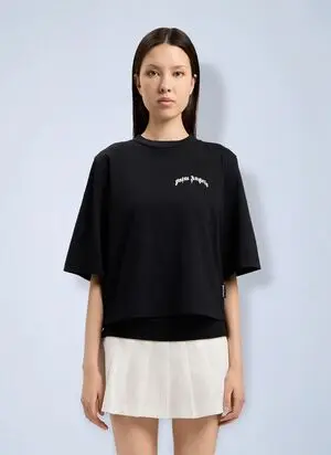 Palm Angels Mini Curved Logo Boxy T-shirt - Black