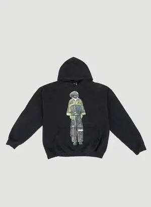 DRX FARMAXY FOR LN-CC Graphic Print Hooded Sweatshirt - Black