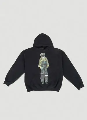 DRX FARMAXY FOR LN-CC Graphic Print Hooded Sweatshirt - Black