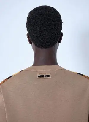 Miu Miu V-neck Sweater With Contrast Stripes