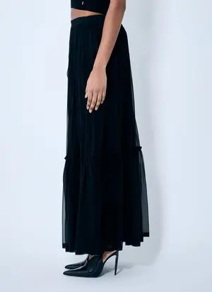 Saint Laurent Ruffled Silk Skirt