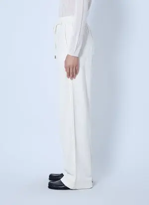 Max Mara Drawstring Wide-leg Trousers - White