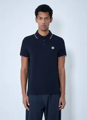 Moncler Logo Patch Polo Shirt - Navy