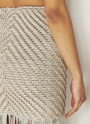 ISA BOULDER Chevron-weave Mini Skirt