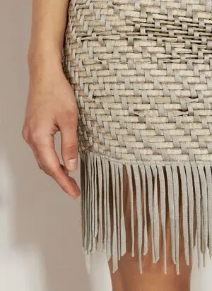 ISA BOULDER Chevron-weave Mini Skirt